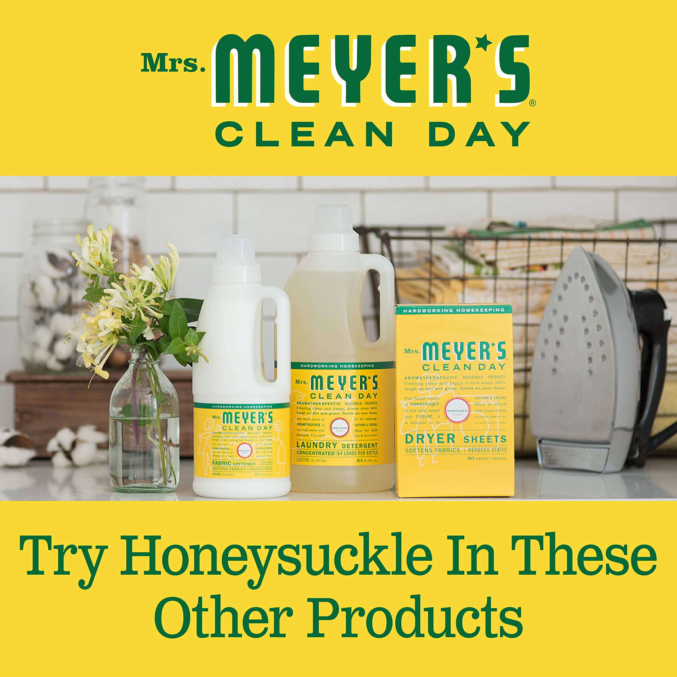 MRS. MEYER'S CLEAN DAY Multi-Surface Cleaner Concentrate, Use to Clean Floors, Tile, Counters, Honeysuckle, 32 fl. Oz