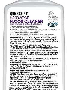 Quick Shine Hardwood Floor Cleaner & Wood Floor Polish w/Plant-Derived Carnauba 2-27oz Bottles, Removes Scratches, Safer Choice, A Clean That Can Be Seen