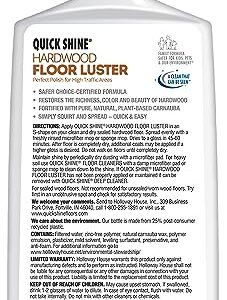 Quick Shine Hardwood Floor Cleaner & Wood Floor Polish w/Plant-Derived Carnauba 2-27oz Bottles, Removes Scratches, Safer Choice, A Clean That Can Be Seen