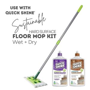 Quick Shine Hardwood Floor Cleaner & Wood Floor Polish w/Plant-Derived Carnauba 2-27oz Bottles, Removes Scratches, Safer Choice, A Clean That Can Be Seen