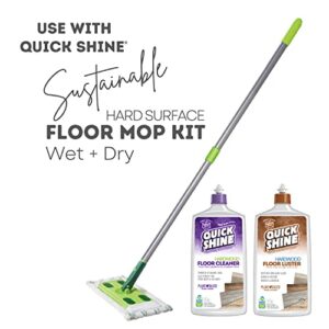 Quick Shine Hardwood Floor Cleaner & Wood Floor Polish w/Plant-Derived Carnauba 2-27oz Bottles, Removes Scratches, Safer Choice, A Clean That Can Be Seen