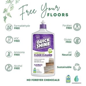 Quick Shine Hardwood Floor Cleaner & Wood Floor Polish w/Plant-Derived Carnauba 2-27oz Bottles, Removes Scratches, Safer Choice, A Clean That Can Be Seen