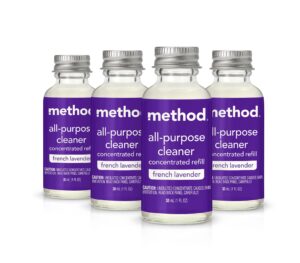 method all-purpose cleaner concentrates refills, french lavender, 4 recyclable 1 fl oz refills