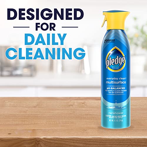 Pledge Everyday Clean Multi Surface Cleaner Spray, pH Balanced to Clean 101 Surfaces, Rainshower Scent, 9.7 oz (Pack of 1)