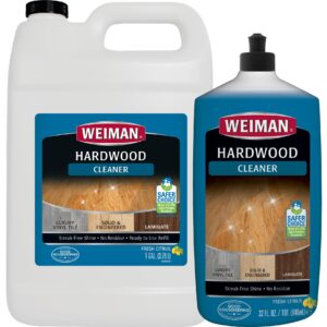 Weiman Hardwood Floor Cleaner Gallon and Refillable Squeeze Bottle - Finished Wood Surfaces