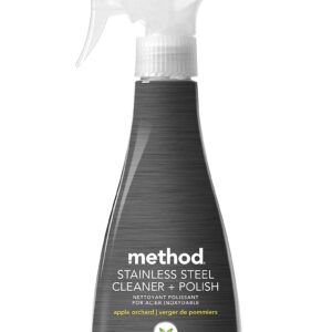 Method Stainless Steel Cleaner + Polish, Apple Orchard, Cleans Fingerprints and Smudges, 14 FL Oz (Pack of 1)