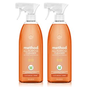 method all-purpose cleaner spray, clementine, plant-based and biodegradable formula perfect for most counters, tiles, stone, and more, 28 oz spray bottles, (pack of 2)