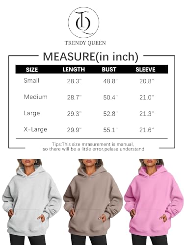 Trendy Queen Womens Oversized Sweatshirts Long Sleeve Shirts Fall Fashion 2024 Cute Fleece Hoodies Sweaters Casual Y2k Clothes Pullover Winter Outfits Teen Girls