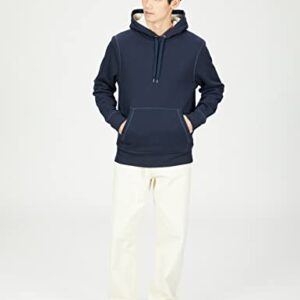 Amazon Essentials Men's Sherpa-Lined Pullover Hoodie, Navy, Large