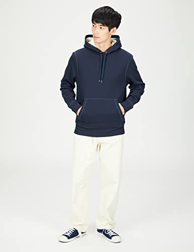 Amazon Essentials Men's Sherpa-Lined Pullover Hoodie, Navy, Large