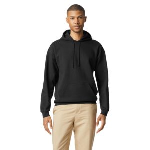 gildan adult softstyle hoodie sweatshirt, style gsf500, black, medium