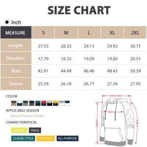 Niceif Men's Midweight Fleece Pullover Hoodies Casual Color Block Hooded Sweatshirt with Pockets, Beige Black M