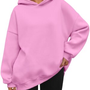 AUTOMET Womens Oversized Hoodies Fleece Sweatshirts Hooded Pullover 2024 Fashion Fall Clothes Trendy Outfits Winter Sweater Pink