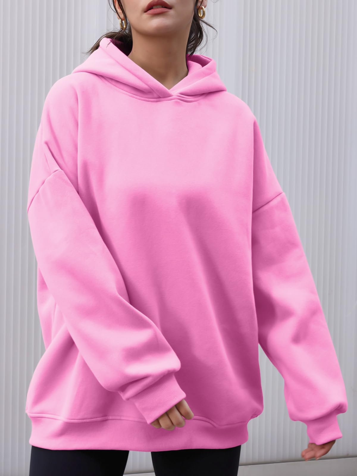 AUTOMET Womens Oversized Hoodies Fleece Sweatshirts Hooded Pullover 2024 Fashion Fall Clothes Trendy Outfits Winter Sweater Pink