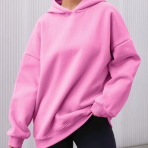 AUTOMET Womens Oversized Hoodies Fleece Sweatshirts Hooded Pullover 2024 Fashion Fall Clothes Trendy Outfits Winter Sweater Pink