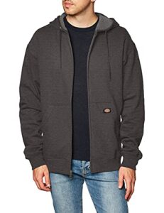 dickies men's big full zip fleece hoodie, dark heather, x-large tall