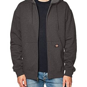 Dickies Men's Big Full Zip Fleece Hoodie, Dark Heather, X-Large Tall