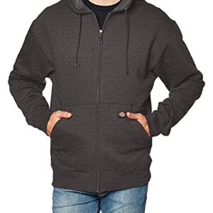 Dickies Men's Big Full Zip Fleece Hoodie, Dark Heather, X-Large Tall