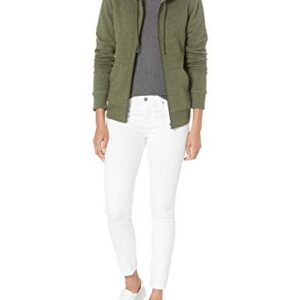 Amazon Essentials Women's Sherpa-Lined Fleece Full-Zip Hooded Jacket (Available in Plus Size), Olive Heather, Large