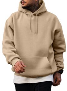 jmierr mens lightweight cotton hoodies winter casual 1/4 sweatshirts loose fit drawstring pullover shrits, us40(m), a khaki