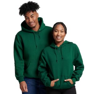 russell athletic mens dri-power fleece hoodies, moisture wicking, cotton blend, relaxed fit, sizes s-4x athletic-hoodies, dark green pullover, x-large us