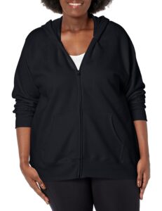 just my size womens comfortsoft ecosmart fleece full-zip women's athletic hoodies, ebony, 3x us