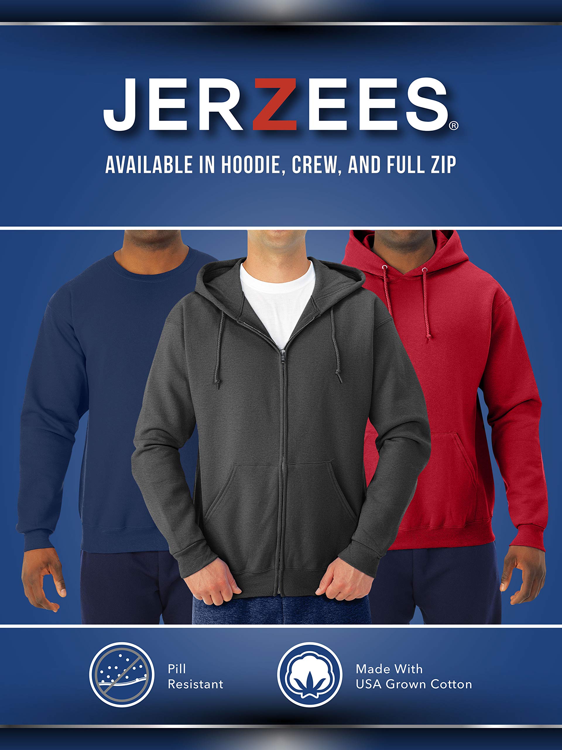 Jerzees --Men's NuBlend Fleece Sweatshirts, Hoodie-Columbia Blue, X-Large