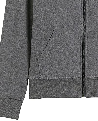 Amazon Essentials Women's Sherpa-Lined Fleece Full-Zip Hooded Jacket (Available in Plus Size), Charcoal Heather, Large