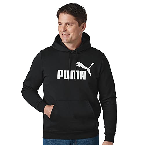 PUMA mens Essentials Big Logo Fleece Hoodie Hooded Sweatshirt, Cotton Black, XX-Large US