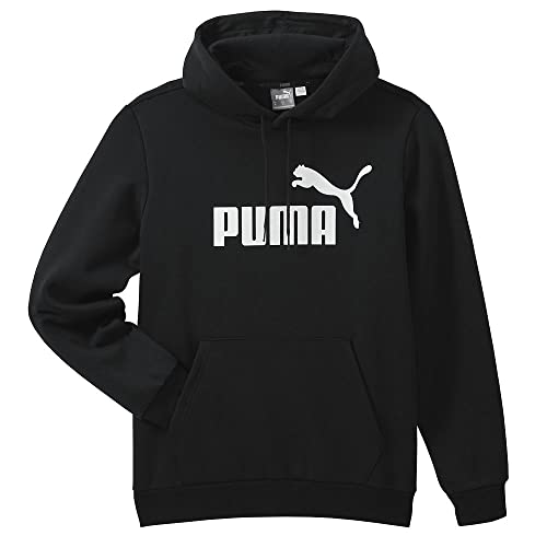 PUMA mens Essentials Big Logo Fleece Hoodie Hooded Sweatshirt, Cotton Black, XX-Large US