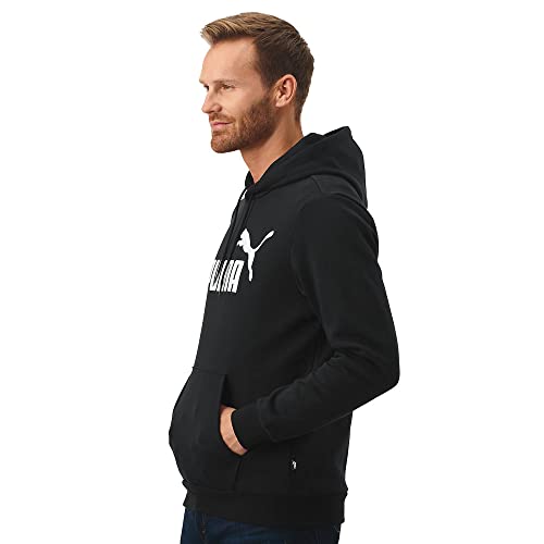 PUMA mens Essentials Big Logo Fleece Hoodie Hooded Sweatshirt, Cotton Black, XX-Large US