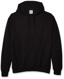 hanes men's comfortwash garment dyed hoodie sweatshirt, black, large