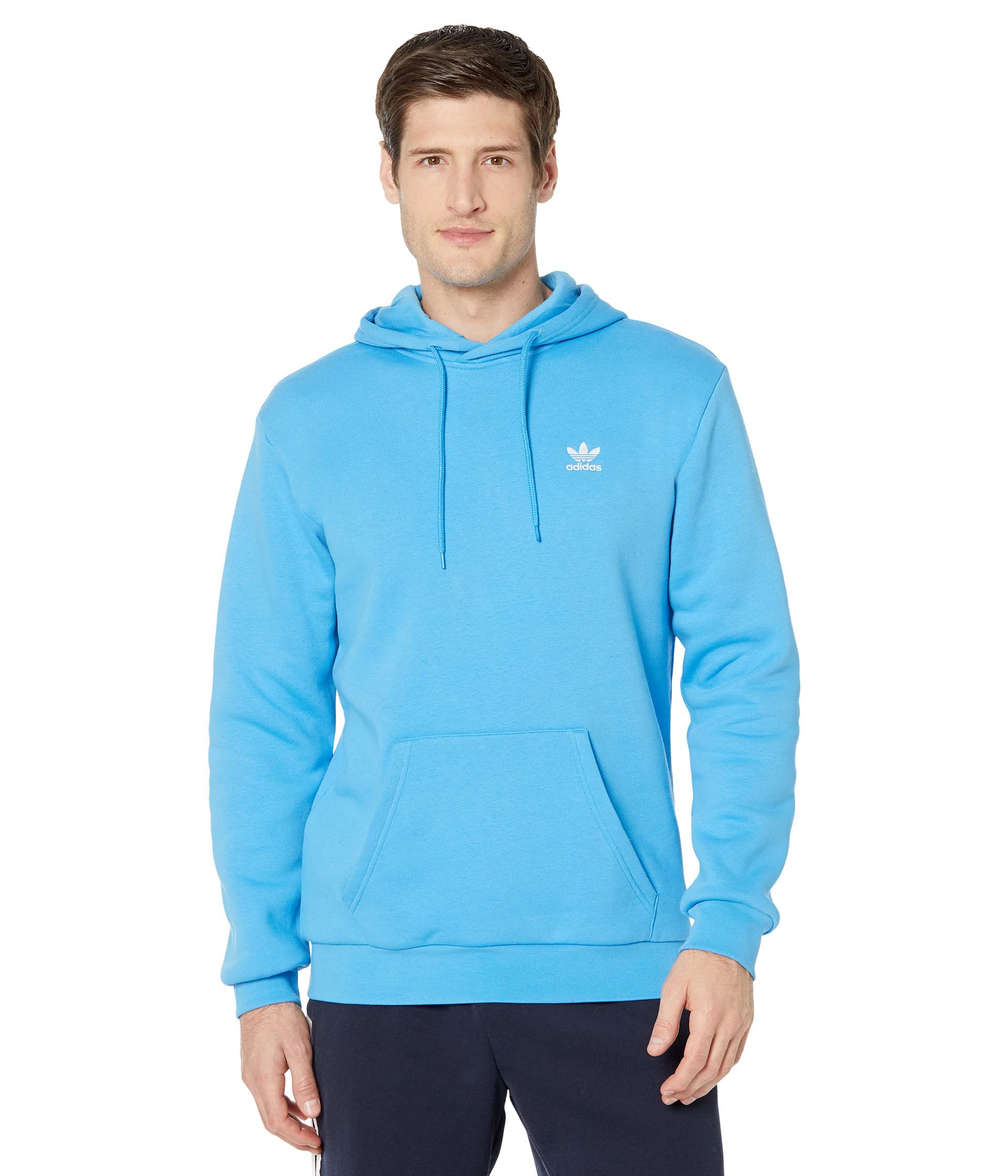 adidas Originals Men's Adicolor Essentials Trefoil Hoodie, Pulse Blue, Large