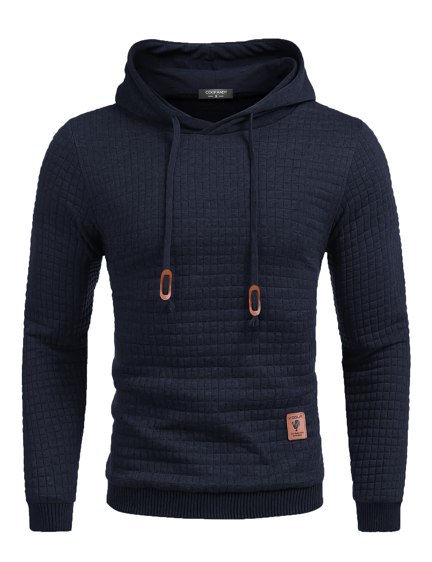 COOFANDY Men's Hipster Hoodie Tactical Sweatshirt Athletic Pullover Hooded Navy Blue