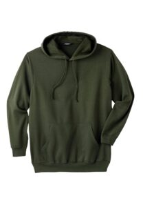 kingsize men's big & tall fleece pullover hoodie - 8xl, deep olive