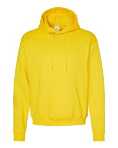 hanes mens ecosmart hooded sweatshirt, xl, athletic yellow