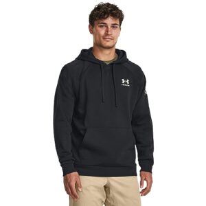 under armour mens freedom flag fleece hoodie, (002) black / / none, medium