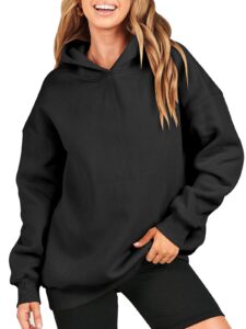 anrabess womens oversized hoodies fleece pullover sweatshirts fall casual comfy lightweight hooded clothes for teen girls black a1023heise-s