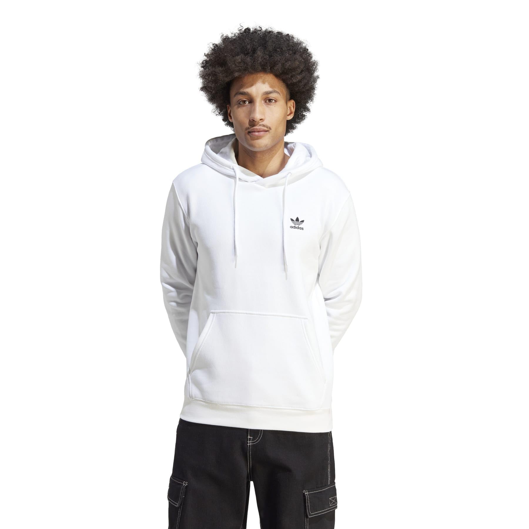 adidas Originals Men's Trefoil Essentials Hoodie, White, Medium