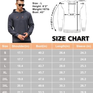 Zaitun Mens Hooded Sweatshirt Long Sleeve Solid Knitted Hoodie Pullover Sweater Khaki