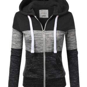 DOUBLJU Lightweight Thin Zip-Up Casual Hoodie Jackets for Womens with Plus Size