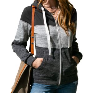 DOUBLJU Lightweight Thin Zip-Up Casual Hoodie Jackets for Womens with Plus Size