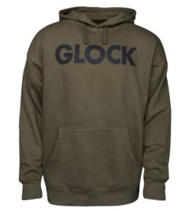 glock traditional type font hoodie, olive green, x-large