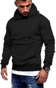 coofandy men's black hoodies sport gym hooded active athletic pullover casual hooded