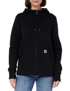 carhartt women's clarksburg full zip hoodie (regular and plus sizes), black, x-large