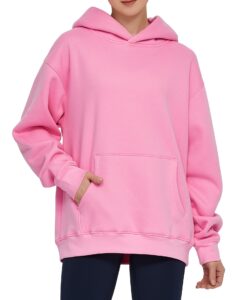 the gym people women's oversized hoodie loose fit soft fleece pullover hooded sweatshirt with pockets pink