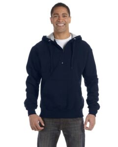 champion men's front pocket pullover hoodie sweatshirt, large, navy