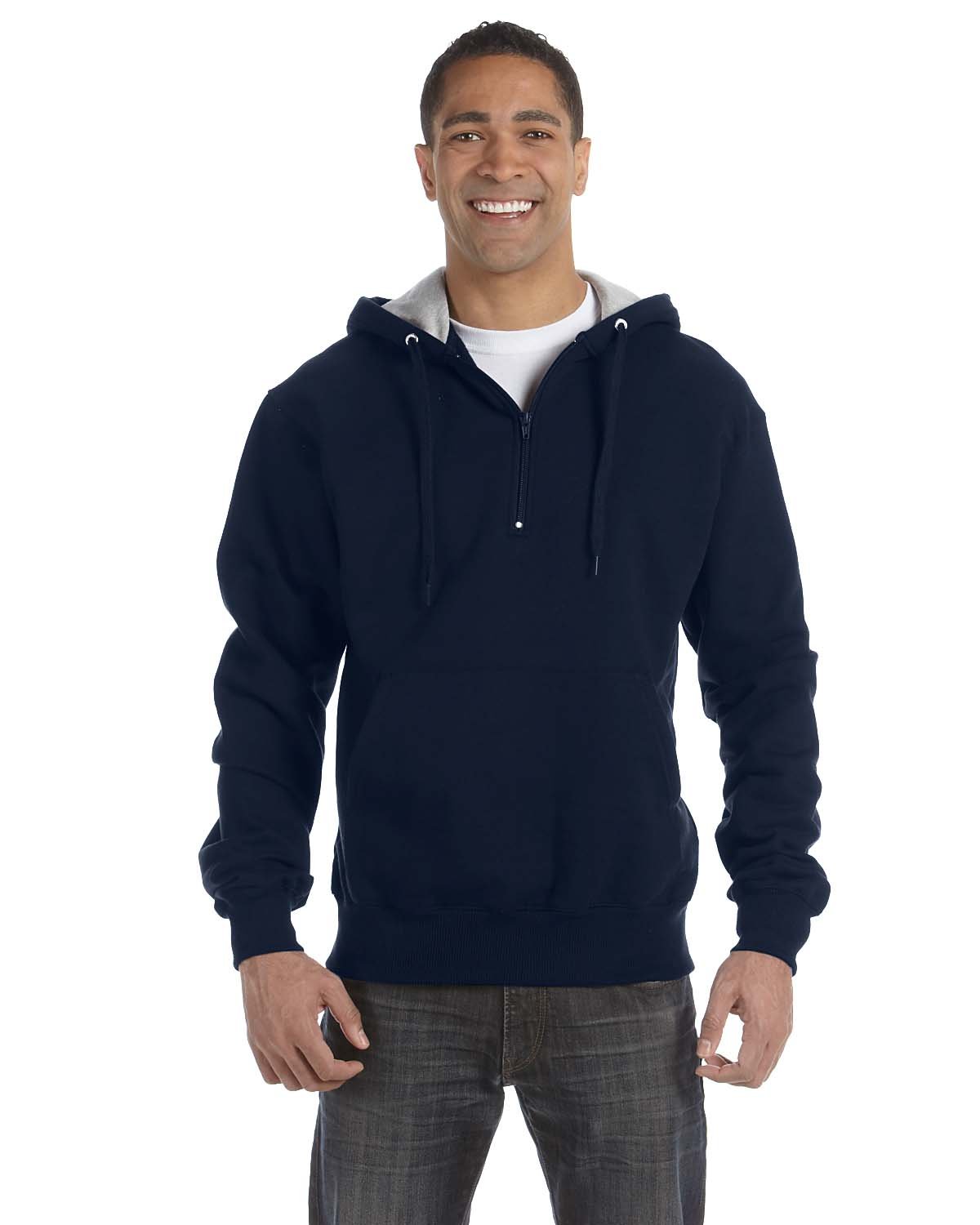 Champion Men's Front Pocket Pullover Hoodie Sweatshirt, Large, Navy