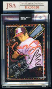 cal ripken jr jsa coa signed 2020 topps mmxx project rookie autograph - baseball slabbed autographed cards