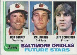 cal ripken jr, bob bonner & jeff schneider 1982 topps rookie card - baseball slabbed rookie cards